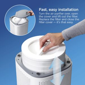 Clorox Large Room Air Purifier True HEPA Replacement Filter, 1,500 Sq. Ft. Capacity, Removes 99.97% of Allergens up to 0.1 Micron, Compatible with 11010 & 11011, 1 Count (12010)