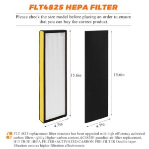 FLT4825 HEPA Filter B Replacement-Compatible with Guardian Air Purifier Models-Replaces AC4820, CDAP4500BAC, AC4800, AC4300 AC4900CA AC4825 AC4825E by Blutoget -2 H13 HEPA Filters 8 Carbon Pre-Filters