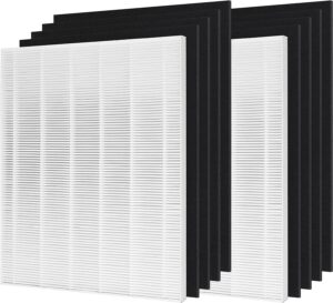 hichoryer d480 true hepa replacement filter d4, compatible with winix d480 air purifier, compare to winix d4 filter, item number 1712-0100-00, 2 h13 true hepa filter & 8 activated carbon filters