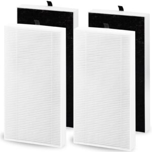 4 pack dual action hepa-type air purifier filter replacement for febreze and honeywell u filter, repalce frf102b and hrf201b, fit for fht170, fht180, fht190, hht270w & hht290 series air purifier