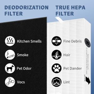 HPA200 Replacement Filters for Honeywell HPA200 HRF-ARVP200 Series Air Purifiers HPA200, HPA201, HA202, HPA204, HPA250, 2 HEPA R Replacement Filters and 4 A Carbon Pre-Cut Pre-Filters