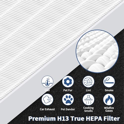 HPA200 Replacement Filters for Honeywell HPA200 HRF-ARVP200 Series Air Purifiers HPA200, HPA201, HA202, HPA204, HPA250, 2 HEPA R Replacement Filters and 4 A Carbon Pre-Cut Pre-Filters