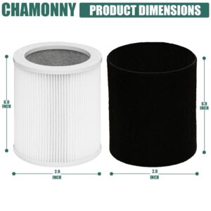 CHAMONNY H-HF400-VP Filter Replacement, Compatible with Hunter H-HF400-VP, H-PF400 and Hunter HP400 Cylindrical Tower Air Purifier, 1 True HEPA Filter + 4 Pre-Carbon Filters