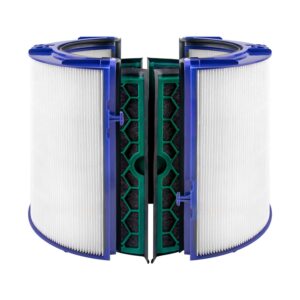 replacement h13 true hepa filter for dyson hp04 tp04 dp04 tp05 dp05 hepa filter & activated carbon filter sealed two stage filtration 360° pure cool fan