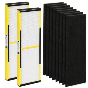 flt4825 filter b true hepa replacement compatible with air purifier models ac4825 ac4300 ac4800 ac4850pt ac4900ca ac4820 ap2200ca with 8 activated carbon pre-filters yellow