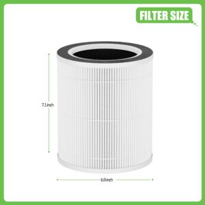 Hichoryer VK-6067B H13 True HEPA Replacement Filter, Compatible with HOKEKI VK-6067B and Vremi Air Purifier, 3-in-1 H13 Grade True HEPA and Activated Carbon Filter, 2Pack