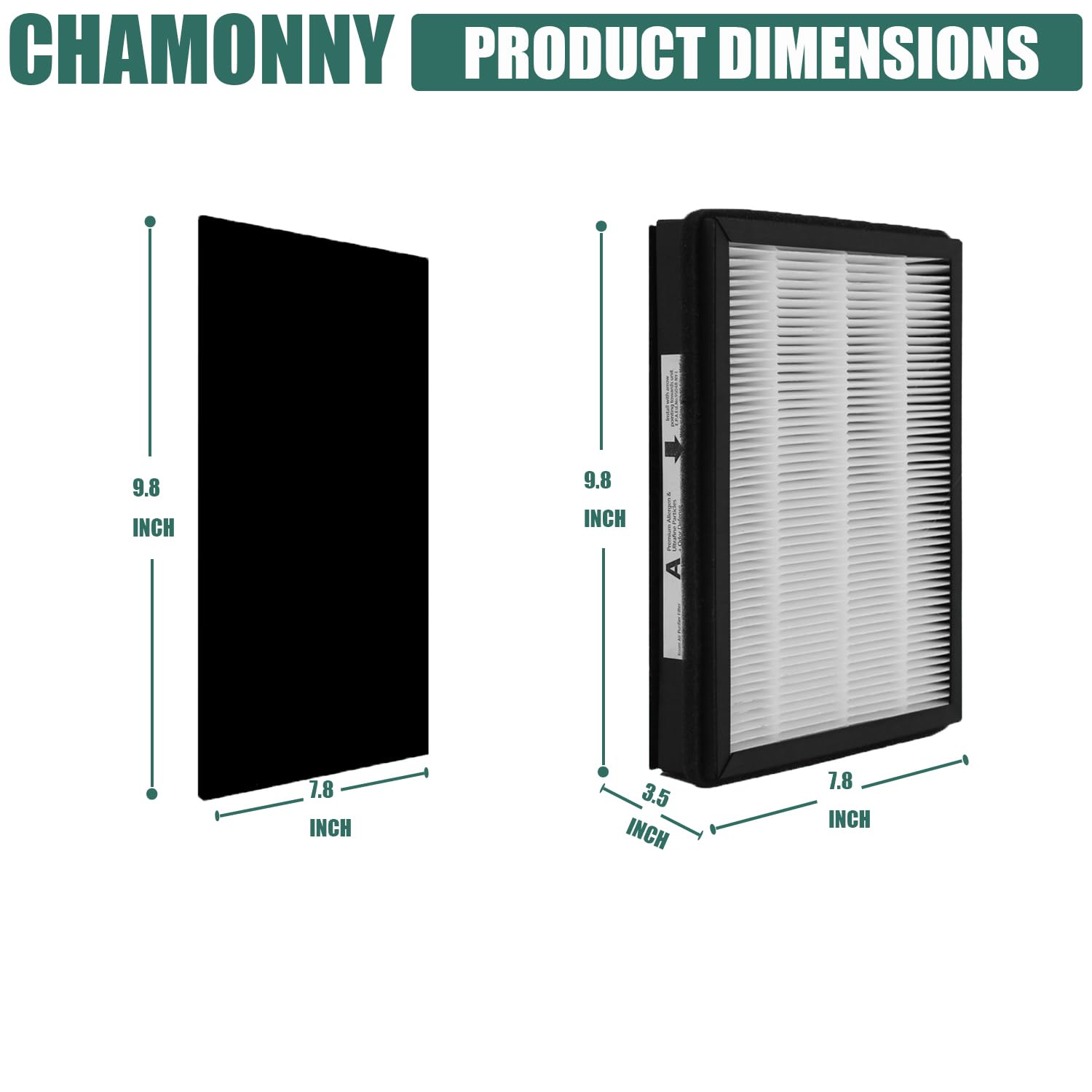 CHAMONNY Size A Replacement Filter A, Compatible with Filtrete FAP-C01-A and IDYLIS AC-2119, IAP-10-100, IAPC-40-140, IAP-10-150 Air Purifier, 2 H13 True HEPA Filters + 4 Pre-filters