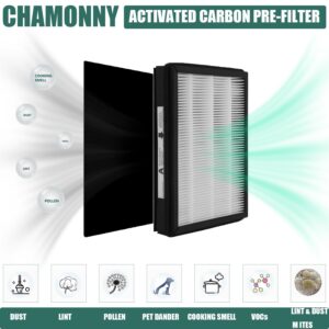 CHAMONNY Size A Replacement Filter A, Compatible with Filtrete FAP-C01-A and IDYLIS AC-2119, IAP-10-100, IAPC-40-140, IAP-10-150 Air Purifier, 2 H13 True HEPA Filters + 4 Pre-filters