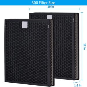 for Coway Airmega 300S Air Purifier Replacement Filter Smart Technology - Compatible with Laukowind 300 / Max 2 True HEPA Filters, Activated Carbon 2-in-1 Filter, Part NO.3111635