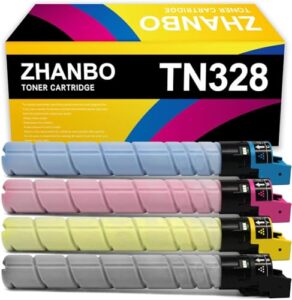 zhanbo tn328 tn-328 toner cartridges black cyan magenta yellow replacement for konica minolta tn328 toner bizhub c300i c360i c250i printer