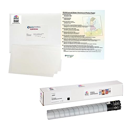 SHIKI Eco Crystal Water Resistant Laser Printer Paper & Compatible Toner Cartridge Replacement for Konica Minolta bizhub C258, etc. Black (TN324K/A8DA130)