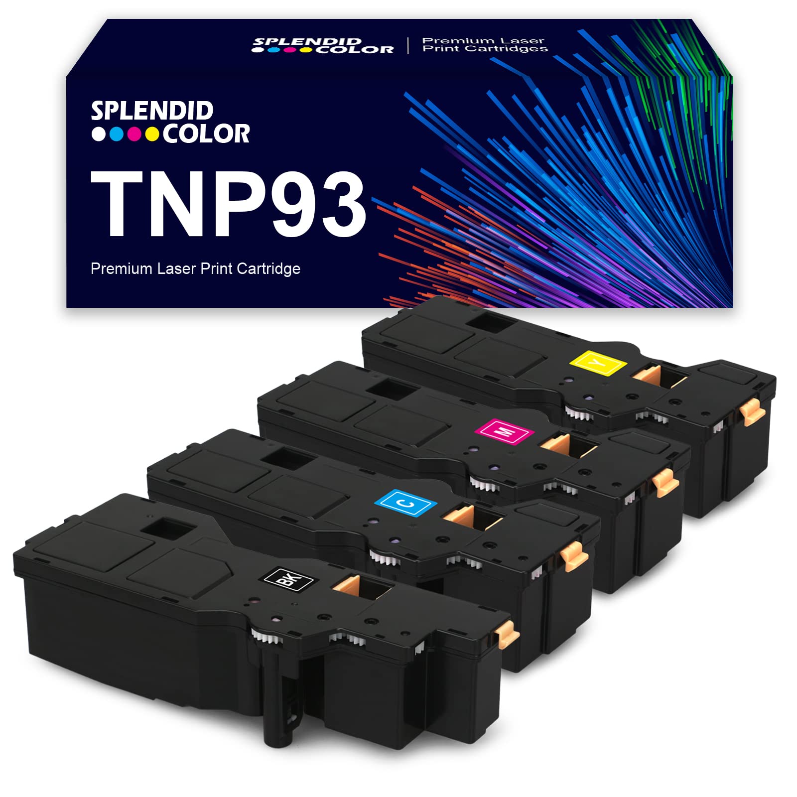 SPLENDIDCOLOR TNP93 Toner Cartridge Remanufactured 4-Color TNP-93 Toner Cartridge Replacement for Konica Minolta TNP92 Bizhub C3100i.(AE1Y131 AE1Y231 AE1Y331 AE1Y431)