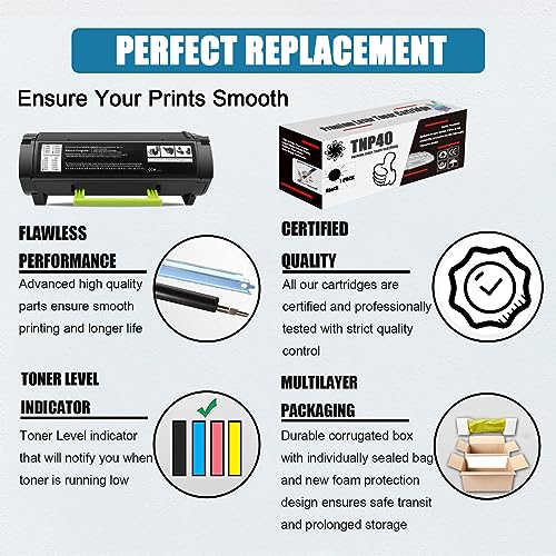 ROMHER TNP40 Toner Cartridge Replacement Compatible for Konica Minolta High Yield (with Chip) Work for Konica Minolta Bizhub 4020P Printer