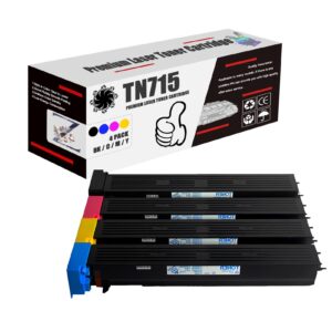 jenkem high yield replacement compatible for konica minolta tn715 toner cartridge (with chip) work for konica minolta bizhub c750i printer combo pack