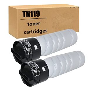 aqux tn119 extra high yield toner cartridge black tn119 toner cartridge replacement for konica minolta bizhub 195 235 7719 7723 printer (tn119, up to 11,000 yield) 2-pack