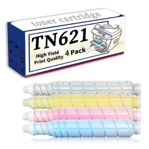 compatible replacement for konica minolta tn621 toner cartridge, high yield for bizhub press c71hc printer 4 color