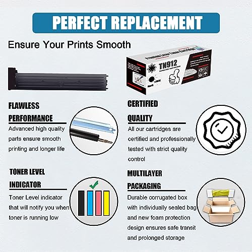 RIOMAN TN912 Toner Cartridge High Yield Replacement Compatible for Konica Minolta TN912 Toner Cartridge (with Chip) Work for Konica Minolta Bizhub Pro 958 Printer