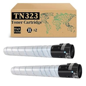 nezih for konica minolta tn323 toner cartridge high yield compatible for bh227 287 367 7528 7536 7522 printer black 2 pack