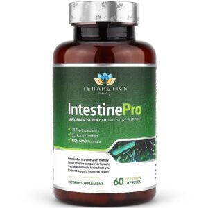 IntestinePro Intestine Support for Humans with Non-GMO Wormwood, Black Walnut, Echinacea + 15 More Premium Ingredients, 60 Vegetarian Capsules