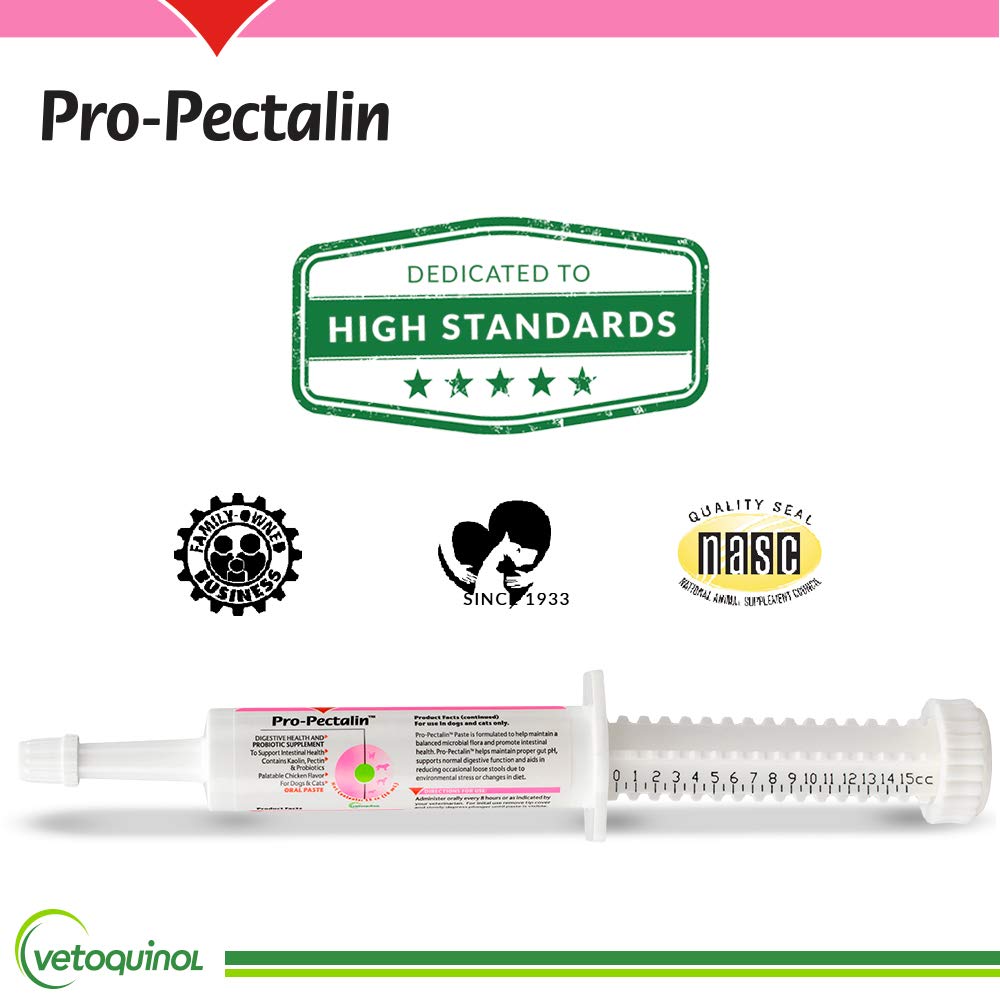 Vetoquinol Pro-Pectalin Oral Paste for Dogs & Cats – Chicken Flavor – Helps Reduce Occasional Loose Stool & Diarrhea, Balance Gut pH, Support Normal Digestion & Intestinal Flora