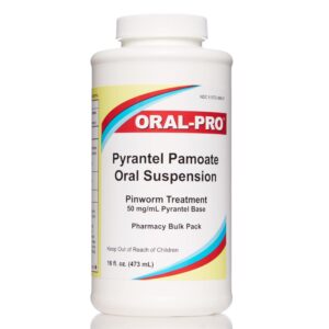 aurora 50mg/ml oral pro pyrantel pamoate oral suspension, 16 ounce, vanilla flavor