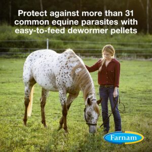 Farnam Pyrantel Care Daily Horse Dewormer 2.11% (Pyrantel Tartrate) for Horses of All Ages, Equine Anthelmintic, Continuous Protection Against Small Stronglyes, Ascardis and Pinworms, 50 lbs