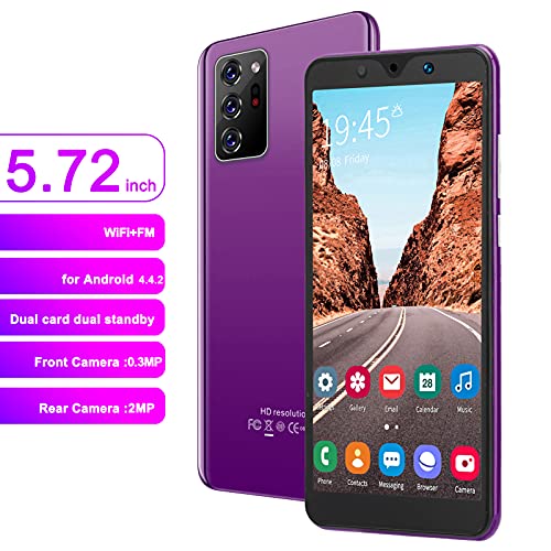 Tbest Telephone Portable Unlocked Android Phones,Unlocked pl Note30 Plus 5.72in Dual Cards Dual Standby Smartphone 512MB+4GB Violet