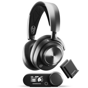 steelseries arctis nova pro wireless multi-system gaming headset - premium hi-fi drivers - active noise cancellation - infinity power system - stealth retractable mic - pc, ps5/ps4, switch, mobile