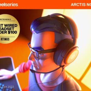 SteelSeries New Arctis Nova 3 Multi-Platform Gaming Headset - Signature Arctis Sound - ClearCast Gen 2 Mic - PC, PS5/PS4, Xbox Series X|S, Switch, Mobile,Black