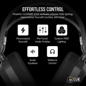 Corsair HS80 MAX Wireless Multiplatform Gaming Headset with Bluetooth - Dolby Atmos - Broadcast Quality Microphone - iCUE Compatible - PC, Mac, PS5, PS4, Mobile - Steel Gray, One Size