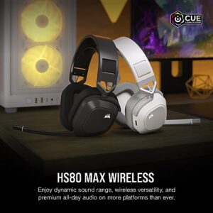 Corsair HS80 MAX Wireless Multiplatform Gaming Headset with Bluetooth - Dolby Atmos - Broadcast Quality Microphone - iCUE Compatible - PC, Mac, PS5, PS4, Mobile - Steel Gray, One Size