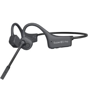 mastjust bone conduction headphones with mic bluetooth 5.2 open ear headphones with boom mic wireless headset waterproof earphones conducting headphones, quick charge, multi-point pairing