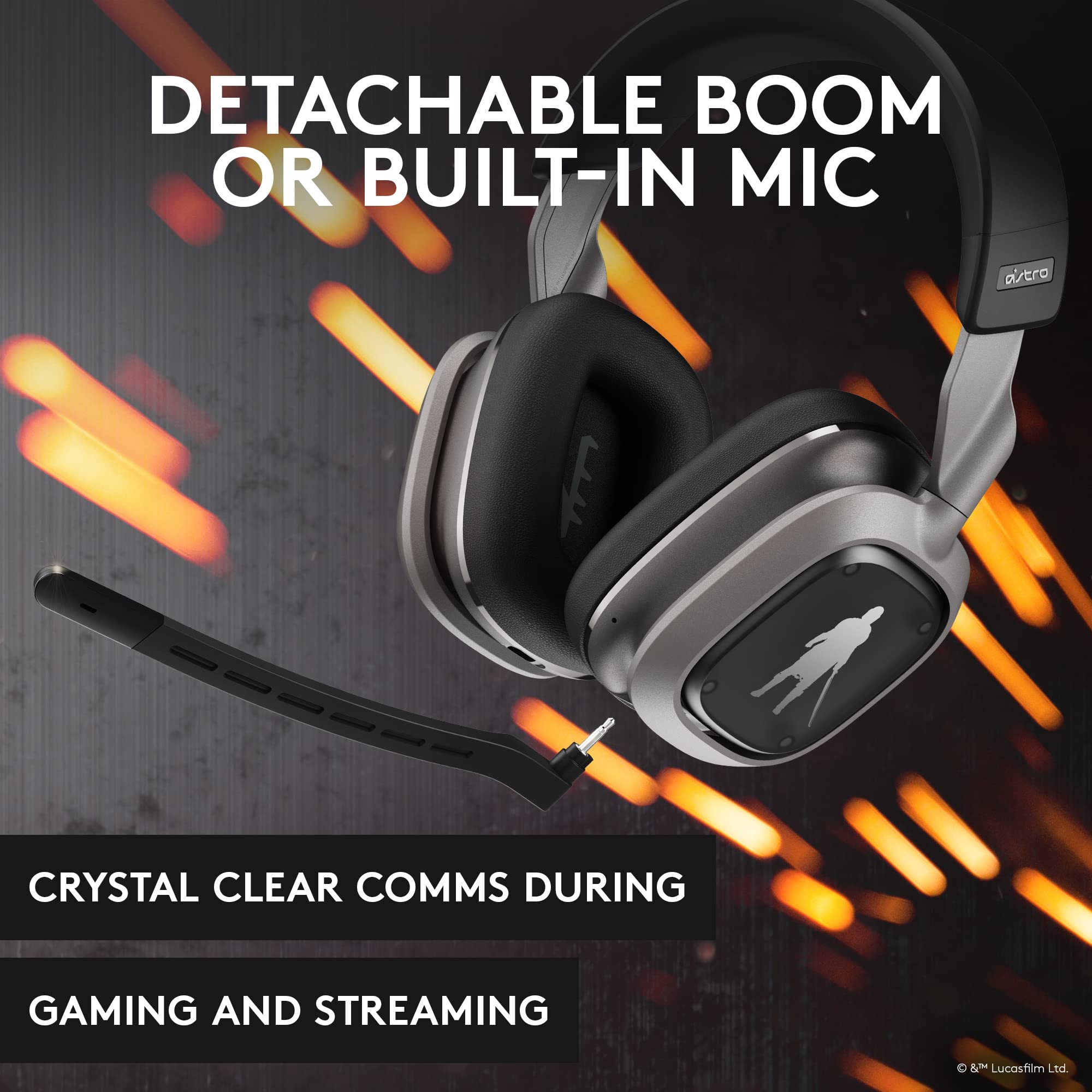 Logitech Astro A30 Lightspeed Wireless Gaming Headset for Xbox- Bluetooth, 2.4Ghz, Built-In & Detachable Mic, USB-C, 3.5mm, for Xbox Series X|S, Switch, PC - The Mandalorian Edition