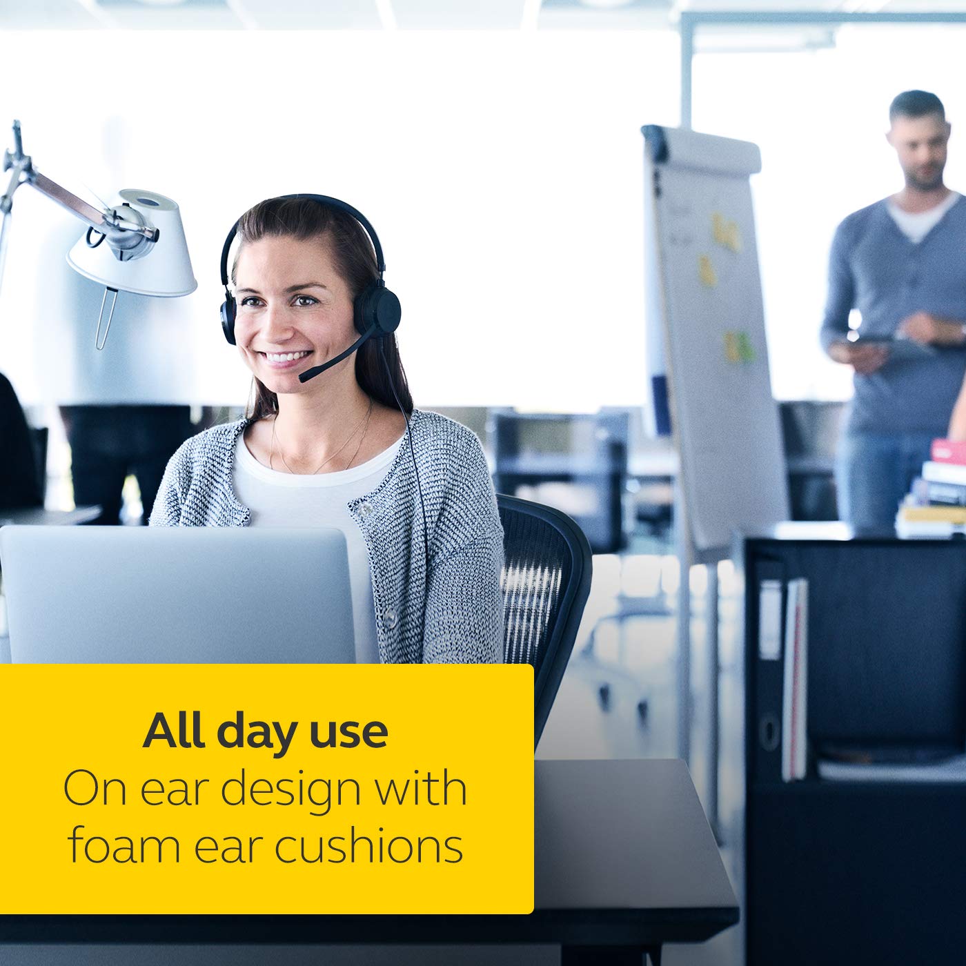 Jabra Evolve 20 MS Teams Wired Headset, Mono Telephone Headset for Greater Productivity, Superior Sound for Calls and Music, USB Connection, All Day Comfort Design