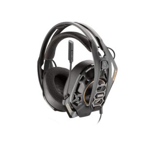 rig 500 pro hs officially licensed playstation competition-grade headset with rig audio dial for ps4, ps5, pc - 50mm speaker drivers - flip to mute noise canceling mic