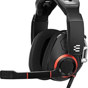 EPOS I SENNHEISER GSP 500 Wired Open Acoustic Gaming Headset, Noise-Cancelling Microphone, Adjustable Headband with Customizable Contact Pressure, Volume Control, PC + Mac + Xbox + PS4, Pro –Black/Red