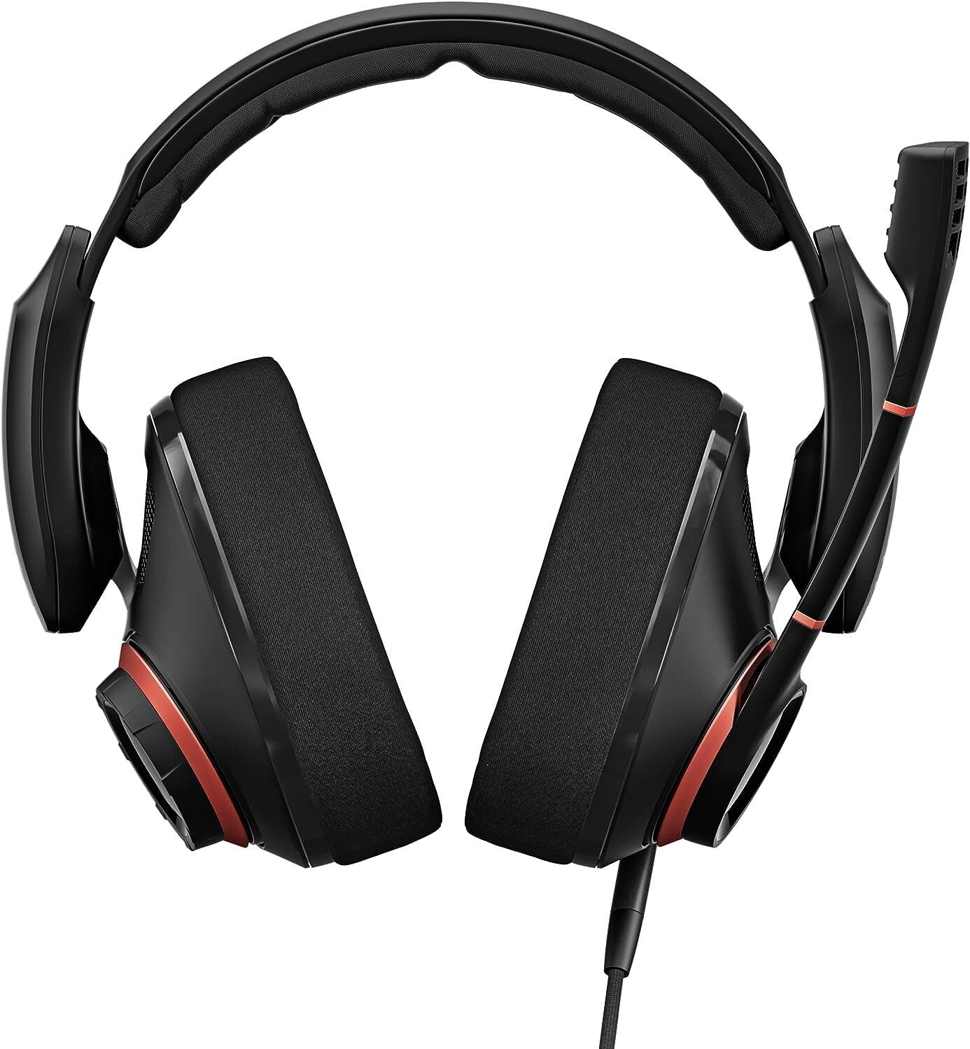 EPOS I SENNHEISER GSP 500 Wired Open Acoustic Gaming Headset, Noise-Cancelling Microphone, Adjustable Headband with Customizable Contact Pressure, Volume Control, PC + Mac + Xbox + PS4, Pro –Black/Red