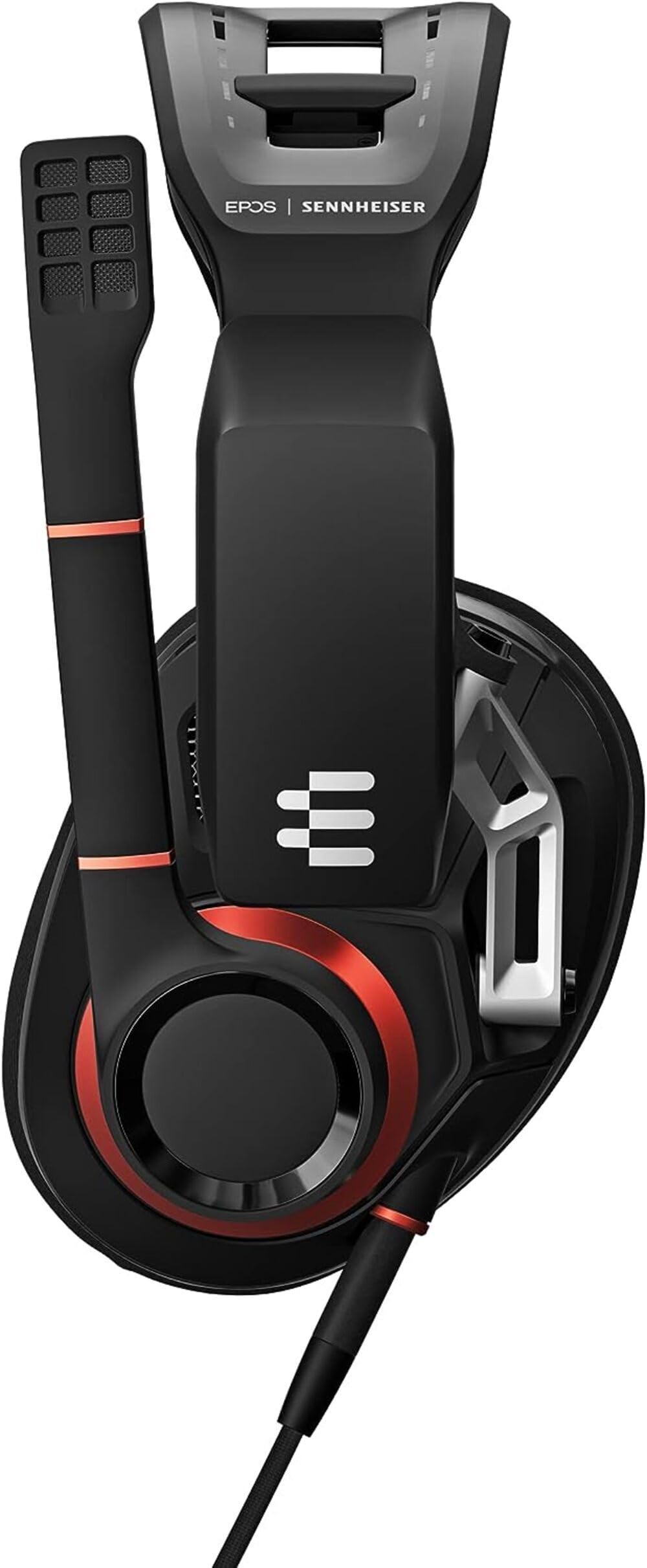 EPOS I SENNHEISER GSP 500 Wired Open Acoustic Gaming Headset, Noise-Cancelling Microphone, Adjustable Headband with Customizable Contact Pressure, Volume Control, PC + Mac + Xbox + PS4, Pro –Black/Red