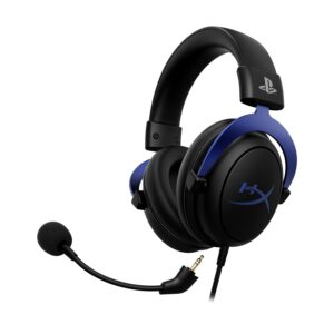 HyperX Cloud - Gaming Headset, PlayStation Official Licensed Product, for PS5 and PS4, Memory Foam comfort, Noise-cancelling mic, Durable aluminum frame,Black