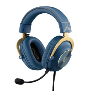 logitech g pro x gaming headset - blue vo!ce, detachable microphone, comfortable memory foam ear pads, dts headphone 7.1 and 50 mm pro g drivers, official league of legends edition