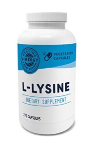 vimergy l-lysine 500mg capsules, 270 servings – essential amino acid – supports immune system, healthy skin, muscles, bone & tissue – vegetarian, non-gmo, no gluten, kosher (270 count)