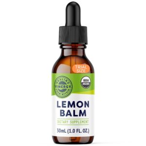 vimergy usda organic lemon balm extract, 30 servings – supports calm and relaxed feeling– relief from occasional nervous tension – alcohol-free – gluten free, non-gmo, kosher, vegan & paleo (30 ml)