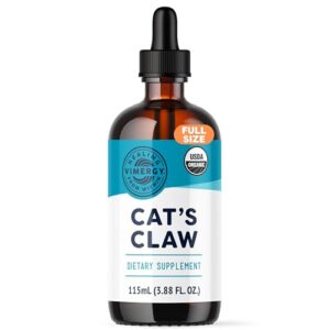 vimergy usda organic cat’s claw extract, 57 servings – alcohol free cats claw tincture - supports a healthy immune system - gluten-free, non-gmo, kosher, vegan & paleo friendly (115 ml)