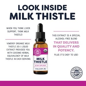 Vimergy USDA Organic Milk Thistle Extract, 57 Servings – Healthy Liver Support Supplement Drops – Liquid Milk Thistle Tincture – No Alcohol Added - Non-GMO, Vegan & Paleo (115 ml)