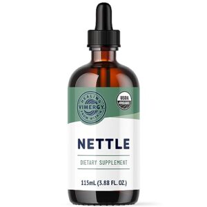 vimergy organic nettle leaf extract, 57 servings – potent 10:1 extract liquid drops – supports immune system health – supports joint health - usda organic, gluten-free, non-gmo, vegan & paleo (115 ml)