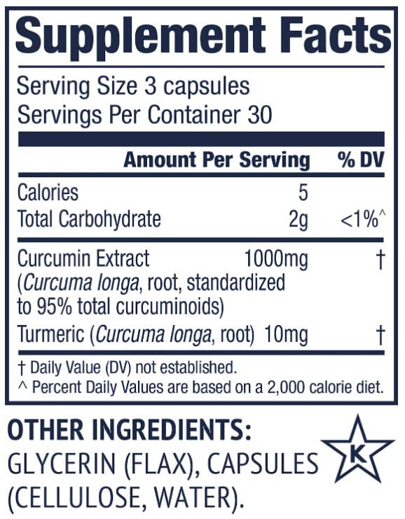 Vimergy Curcumin with Turmeric, 30 Servings – Immune System Supplement – Liquid Capsules - Non-GMO, Gluten-Free, Soy-Free, Kosher, Vegan & Paleo Friendly (90 Count)