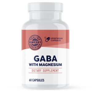 vimergy gaba with magnesium, 60 servings – natural calm & relaxation support capsules – supports stress response & brain health - non-gmo, gluten-free, kosher, soy-free, vegan, paleo friendly