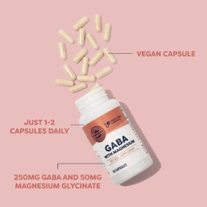 Vimergy GABA with Magnesium, 60 Servings – Natural Calm & Relaxation Support Capsules – Supports Stress Response & Brain Health - Non-GMO, Gluten-Free, Kosher, Soy-Free, Vegan, Paleo Friendly