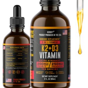 Vitamin D3 K2 Drops – Liquid Vitamins for Women, Men & Teen Vitamins - Bone Strength Supplements - D3 K2 Mt Vitamins for Immune Support & Heart Health - Vitamin D3 10000 Iu Liquid K2 Drops – 2 oz