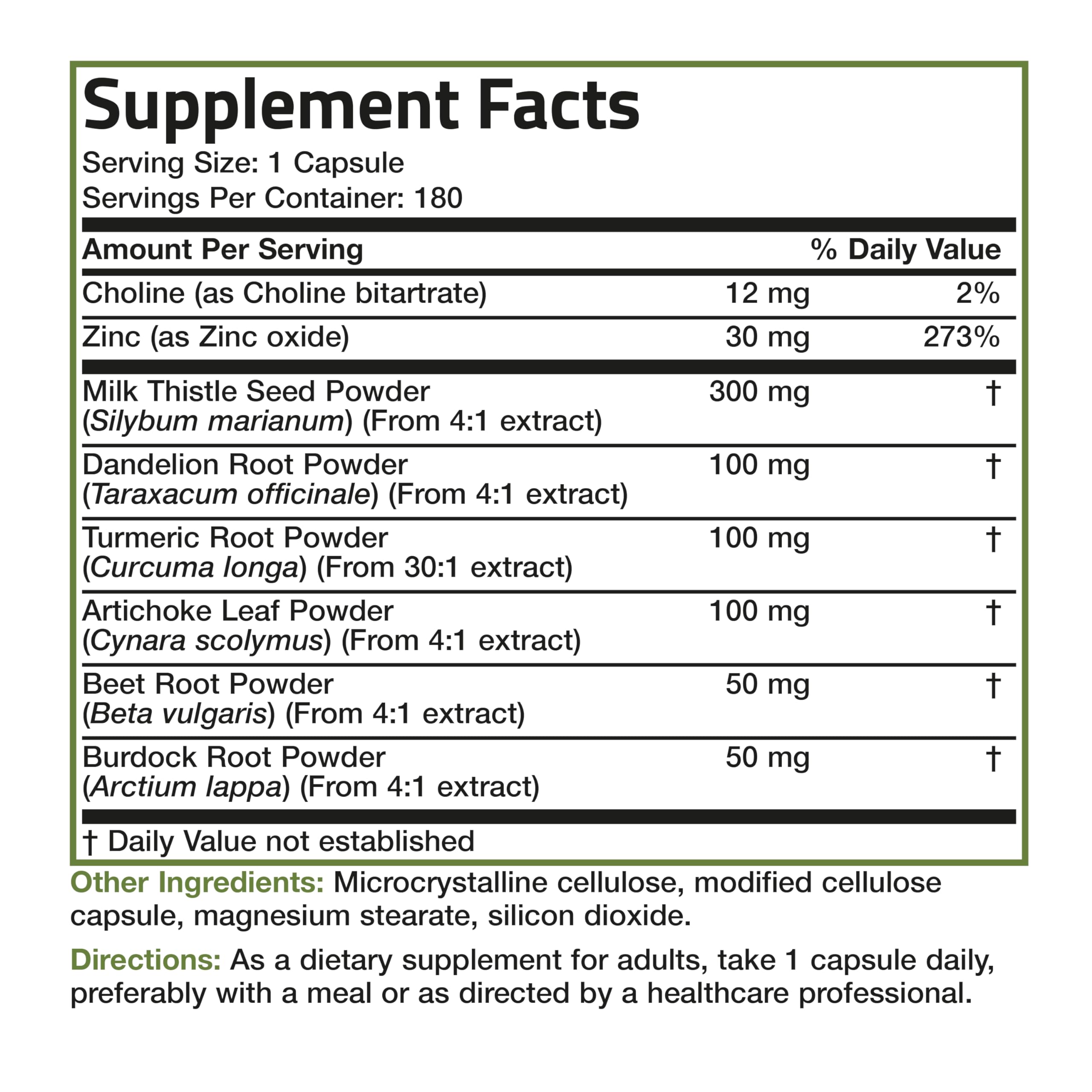 Bronson Liver Detox Advanced Detox & Cleansing Formula Supports Health Liver Function with Milk Thistle, Dandelion Root, Turmeric, Artichoke Leaf & More, Non-GMO, 180 Vegetarian Capsules